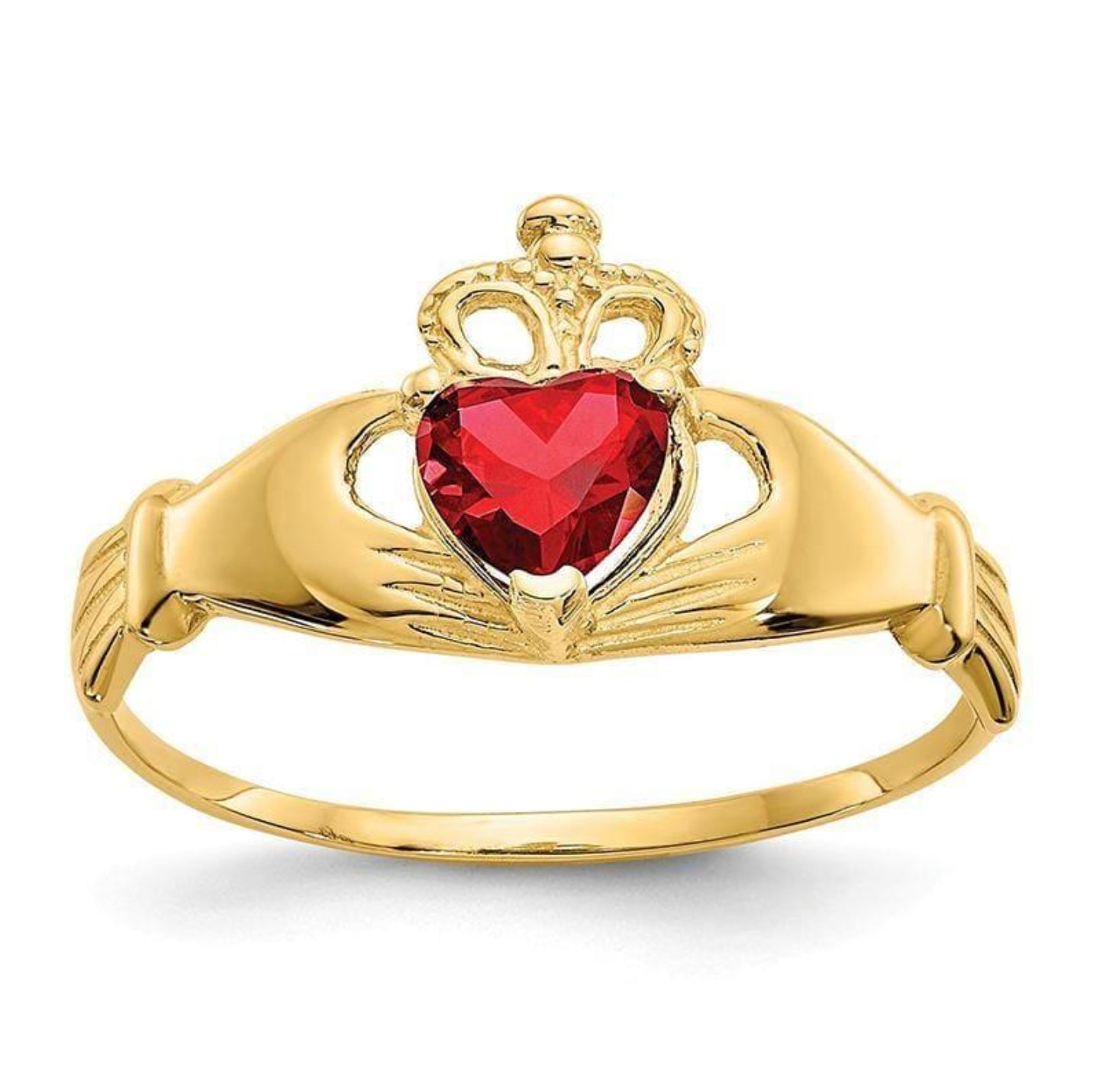 Elegant Gold Birthstone Claddagh Heart Ring Collection