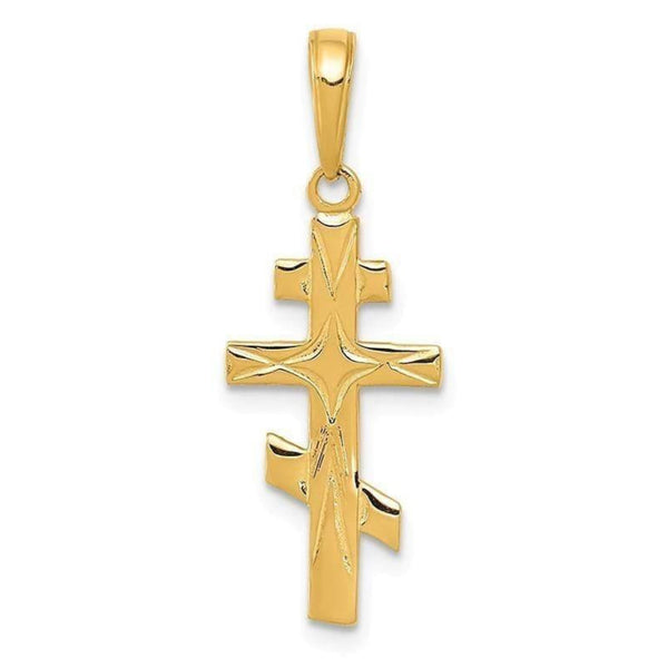 Gold Eastern Orthodox Cross Pendant - Seattle Gold Grillz – SGG