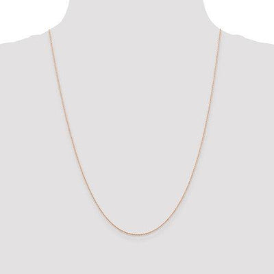 14k Rose Gold 0.5mm Baby Rope Chain | Seattle Gold Grillz