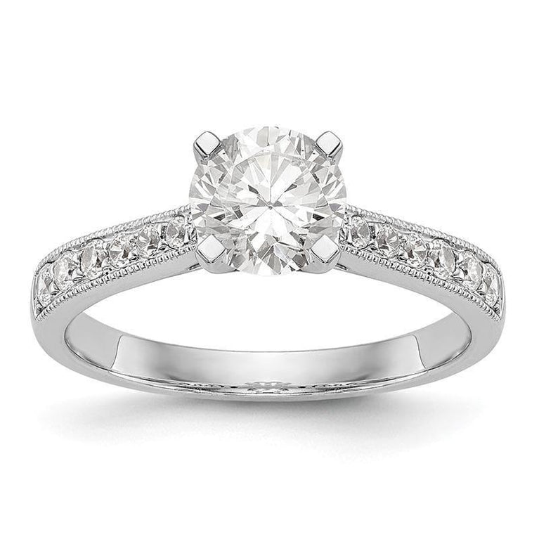 14K White Gold Peg Set Engagement Ring Mounting – Seattle Gold Grillz