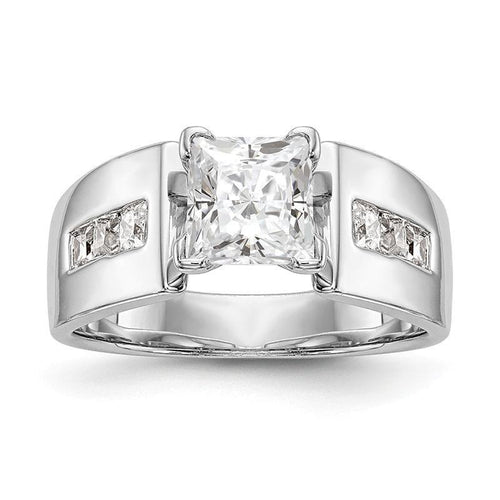 14K White Gold Peg Set Engagement Ring Mounting – Seattle Gold Grillz