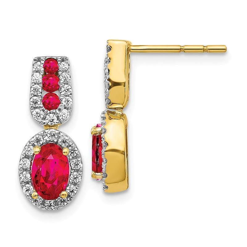 14k Yellow Gold Diamond & Ruby Earrings – Seattle Gold Grillz