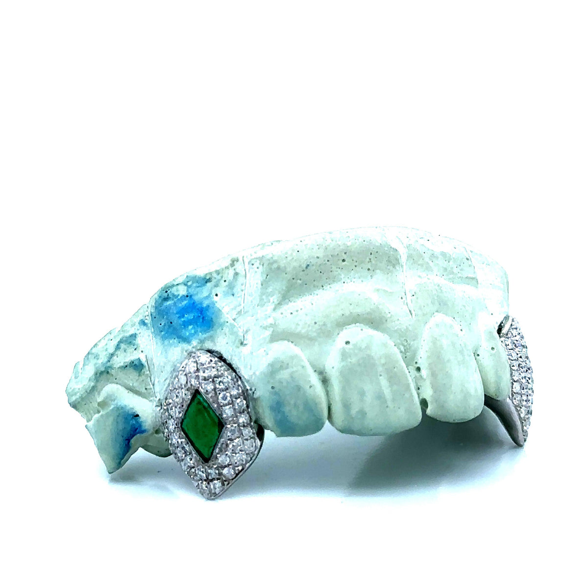 2pc Custom Emerald Diamond Grillz | Seattle Gold Grillz