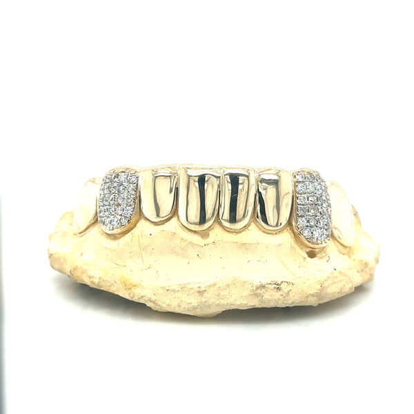 8pc Gold Diamond Fang Bottom Grillz – SGG