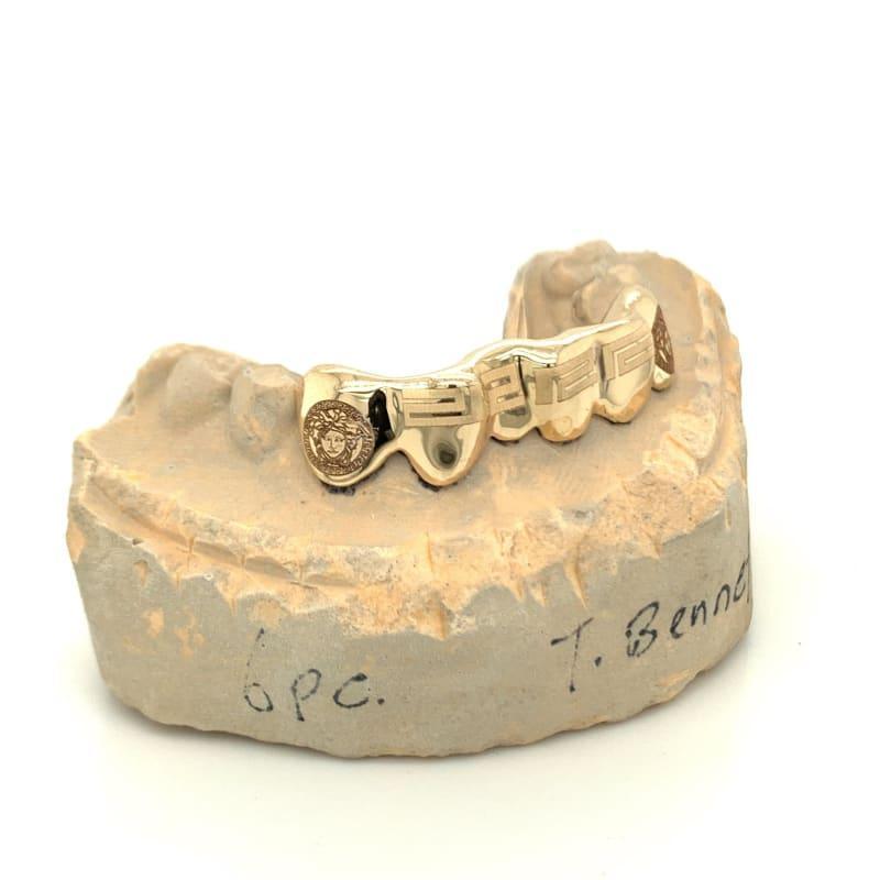 6pc Gold Versace Greek Key Bottom Grillz – Seattle Gold Grillz