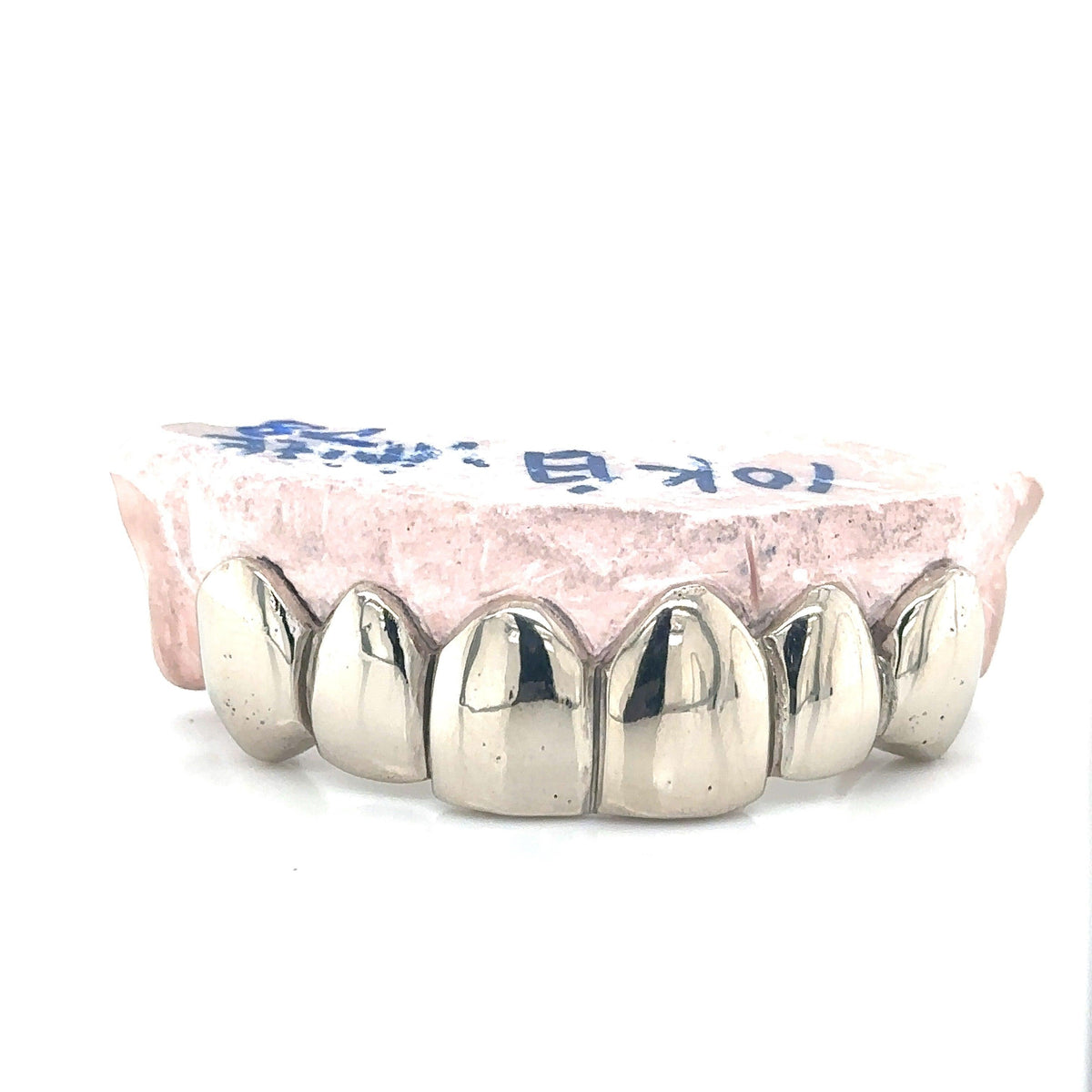 6pc White Gold Perm Cut Top Grillz – Seattle Gold Grillz
