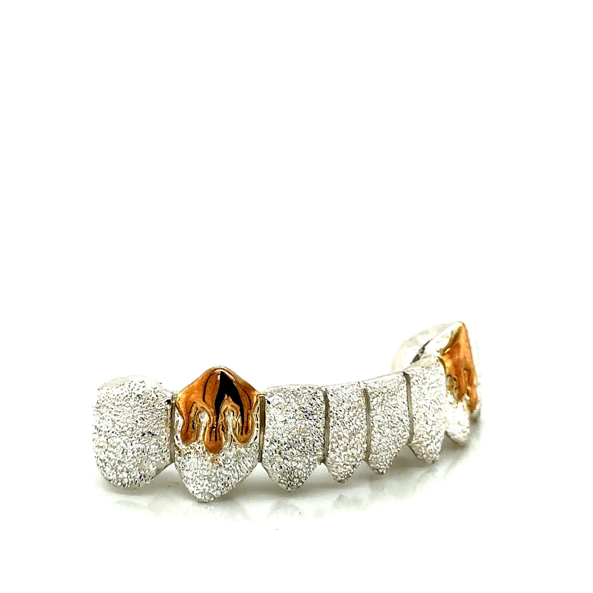 8pc Silver Diamond Dust Gold Drip Bottom Grillz by Seattle Gold Grills ...
