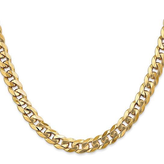 14k 8mm Beveled Curb Chain | Seattle Gold Grillz