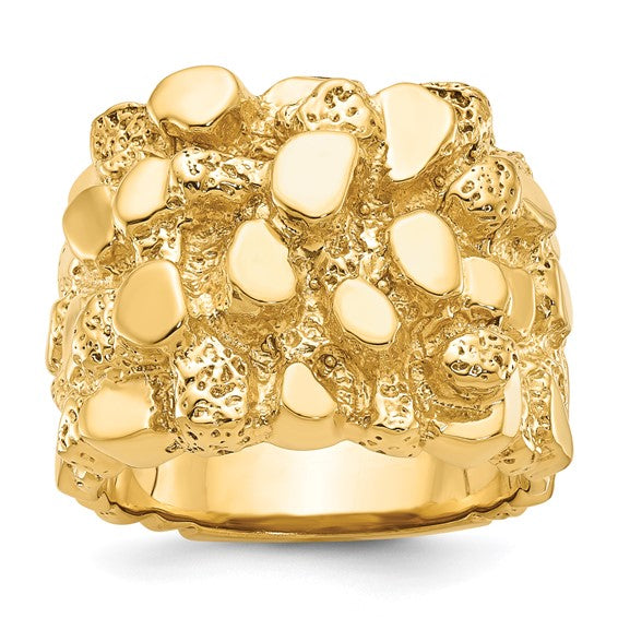 14k Square Nugget RIng – SGG