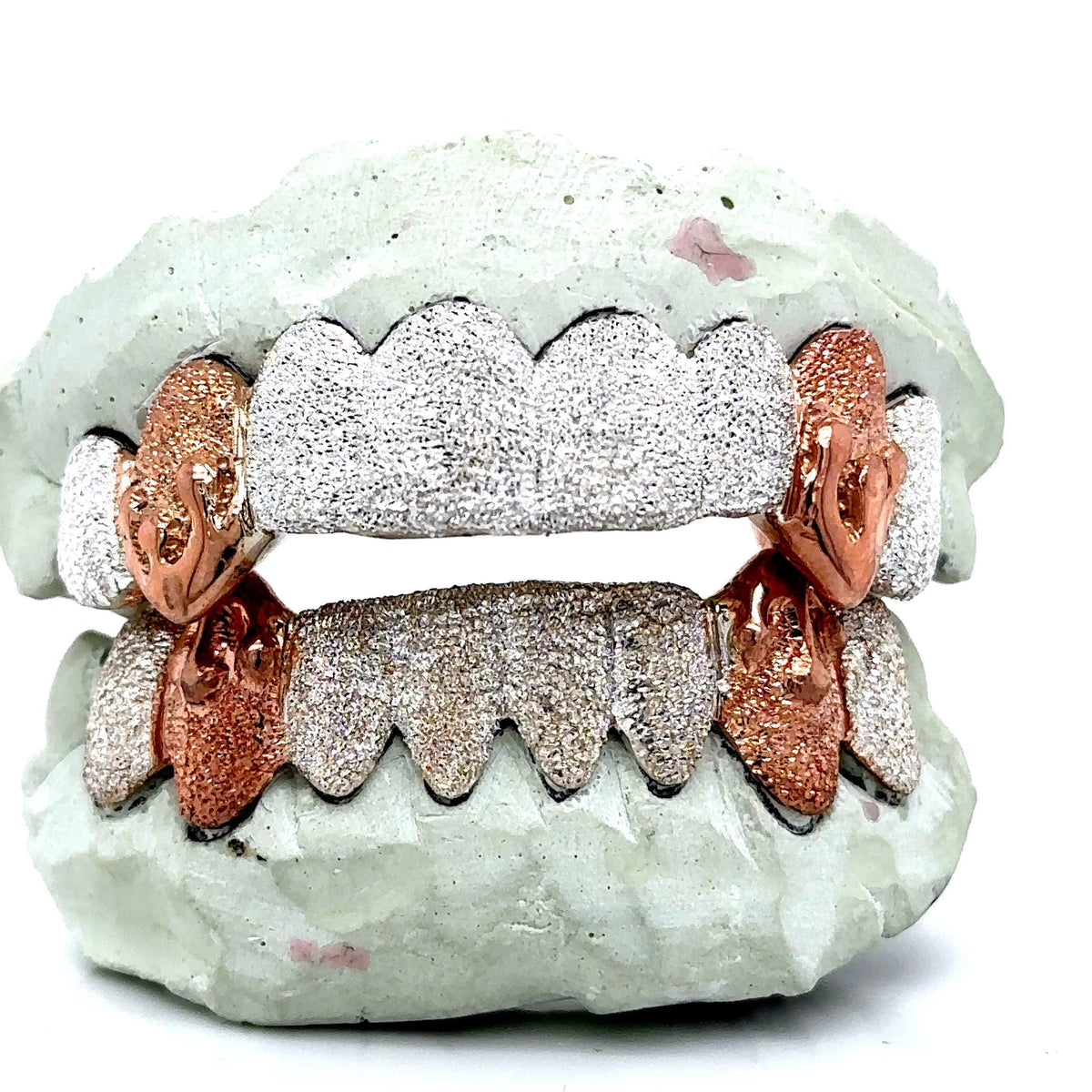 16pc Silver Dusted Rose Gold Drip Grillz – Seattle Gold Grillz