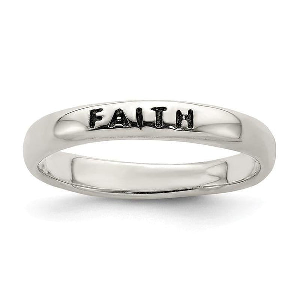Sterling Silver Antiqued and Polished Faith Ring – Seattle Gold Grillz